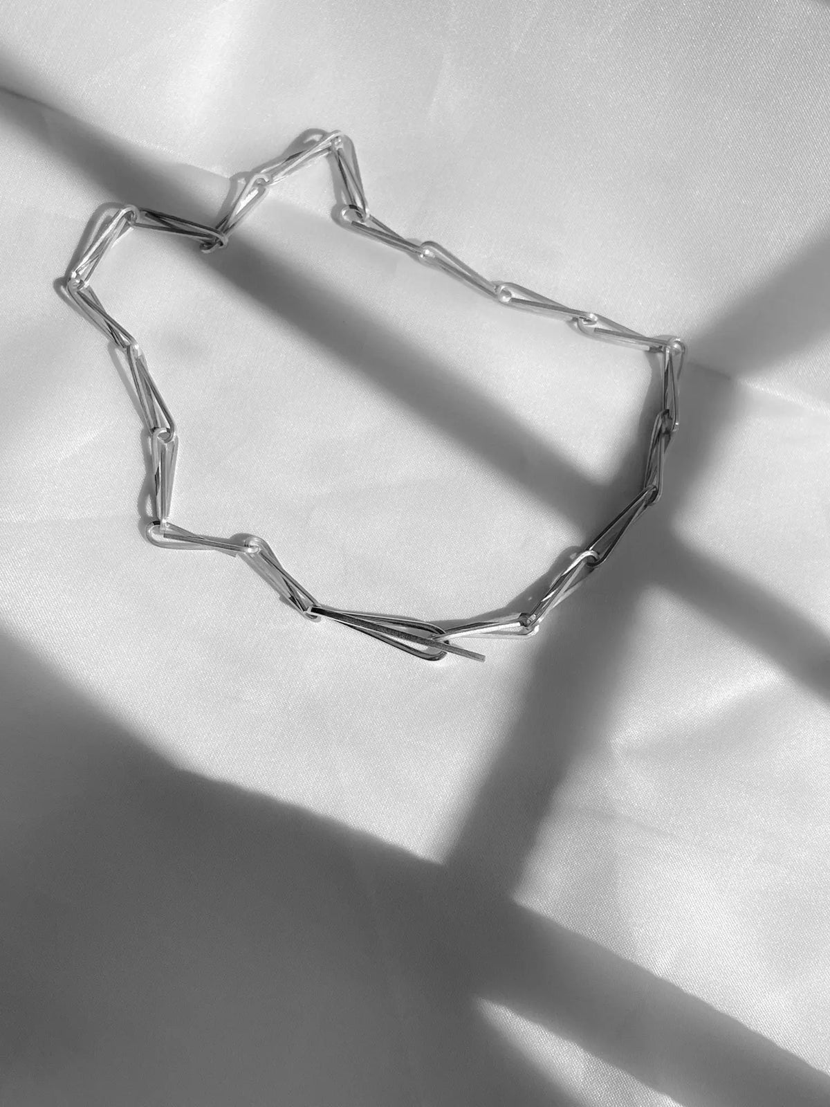 String Long Chain Necklace In Silver - Sara Robertsson Jewellery